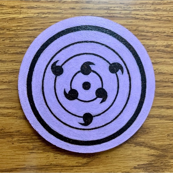 Dining | Naruto Sasuke 6 Tomoe Rinnegan Laser Engraved Painted Cork ...